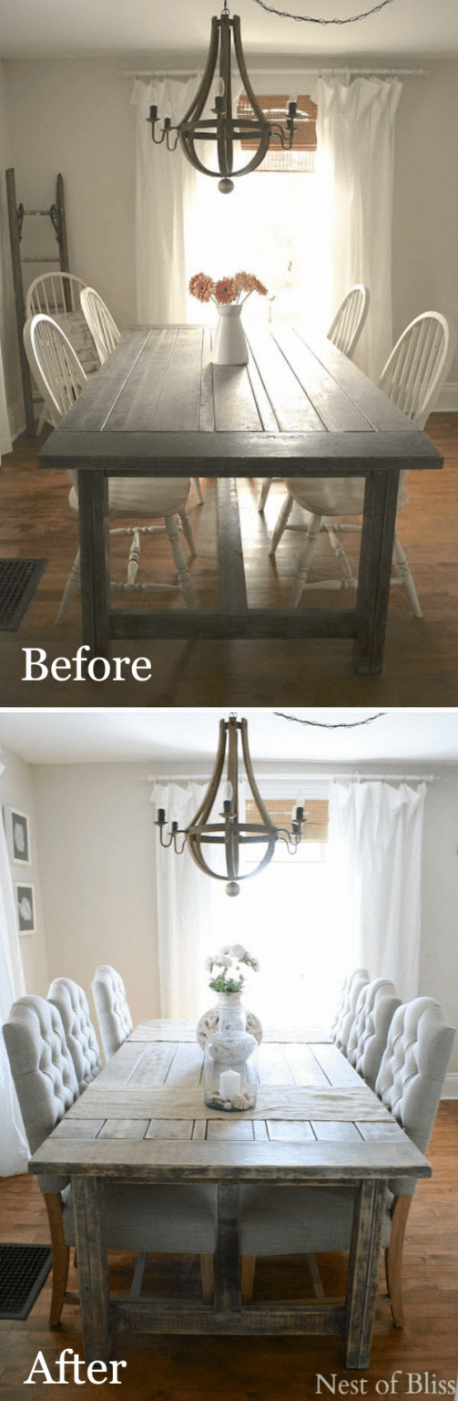 Best 18 DIY Dining Room Table Makeover Ideas